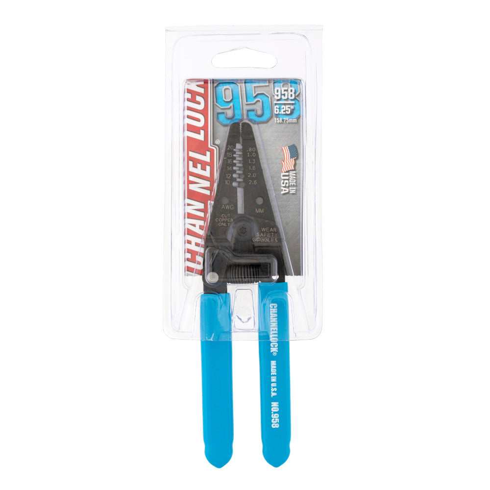 Channellock 958 6.25" Wire Stripper, 10to20 AWG Strip, Cut – Toolup