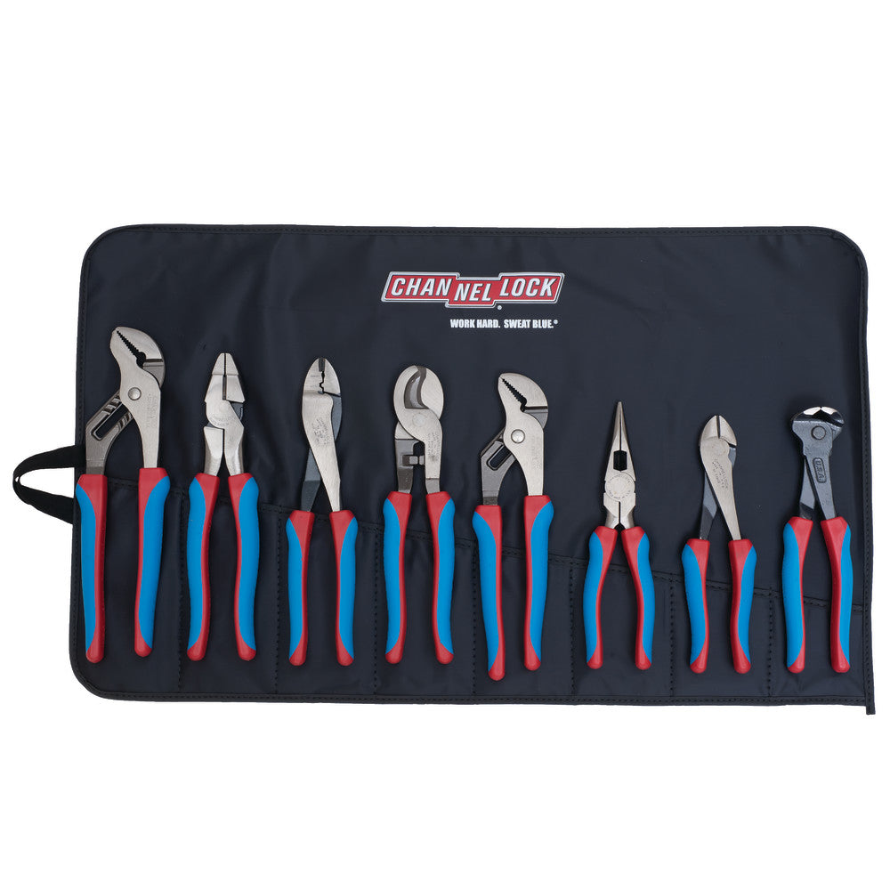 Channellock CBR-8 8pc Electrical Plier Set, 8 Pliers, Code Blue, Roll ...