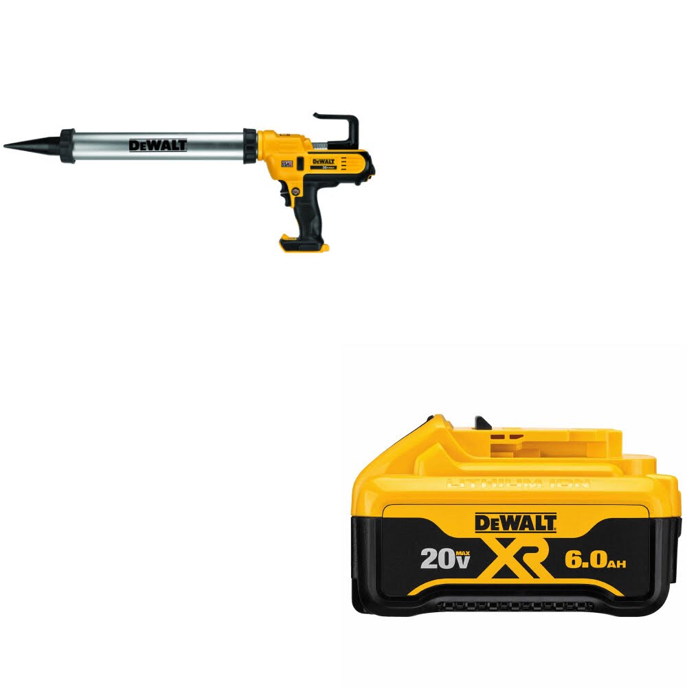 DeWalt DCE580B 20V 600ml Adhesive Gun, Bare W/ DCB206 20V MAX 6.0Ah Ba ...