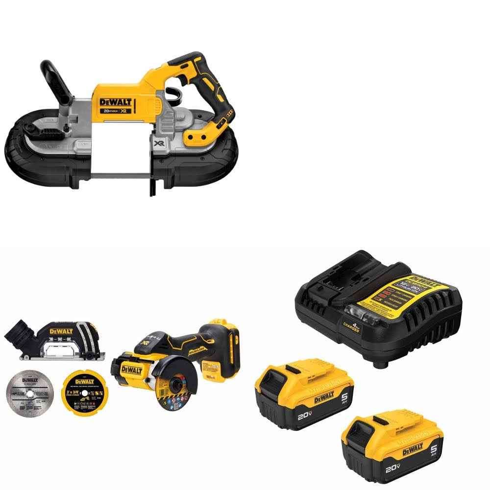 DeWalt DCS374B Band Saw Kit W/ DCS438B Cut-Off Tool and FREE DCB205-2C ...
