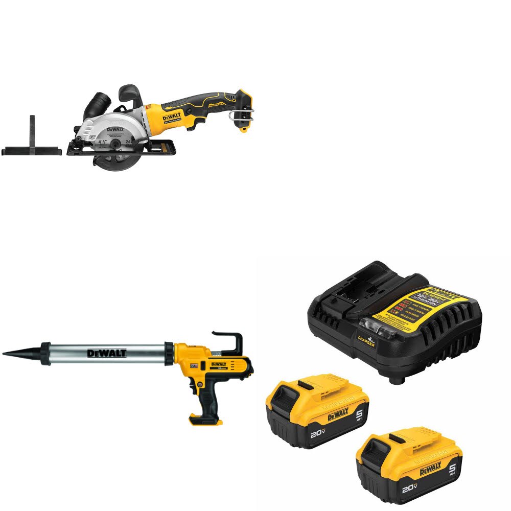 DeWalt DCS571B Circular Saw Kit W/ DCE580B Adhesive Gun and FREE DCB20 ...