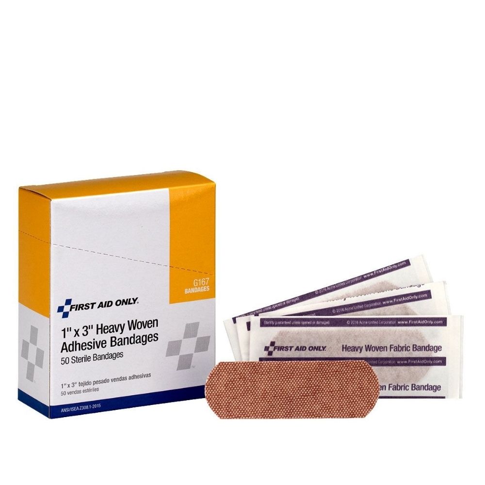 First Aid Only G167 1"x3" Heavy Woven Fabric Bandages, 50/box – Toolup