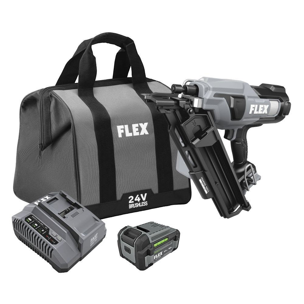 Flex FX4351B-1C 24V Brushless 30 Degree Framing Nailer Kit – Toolup