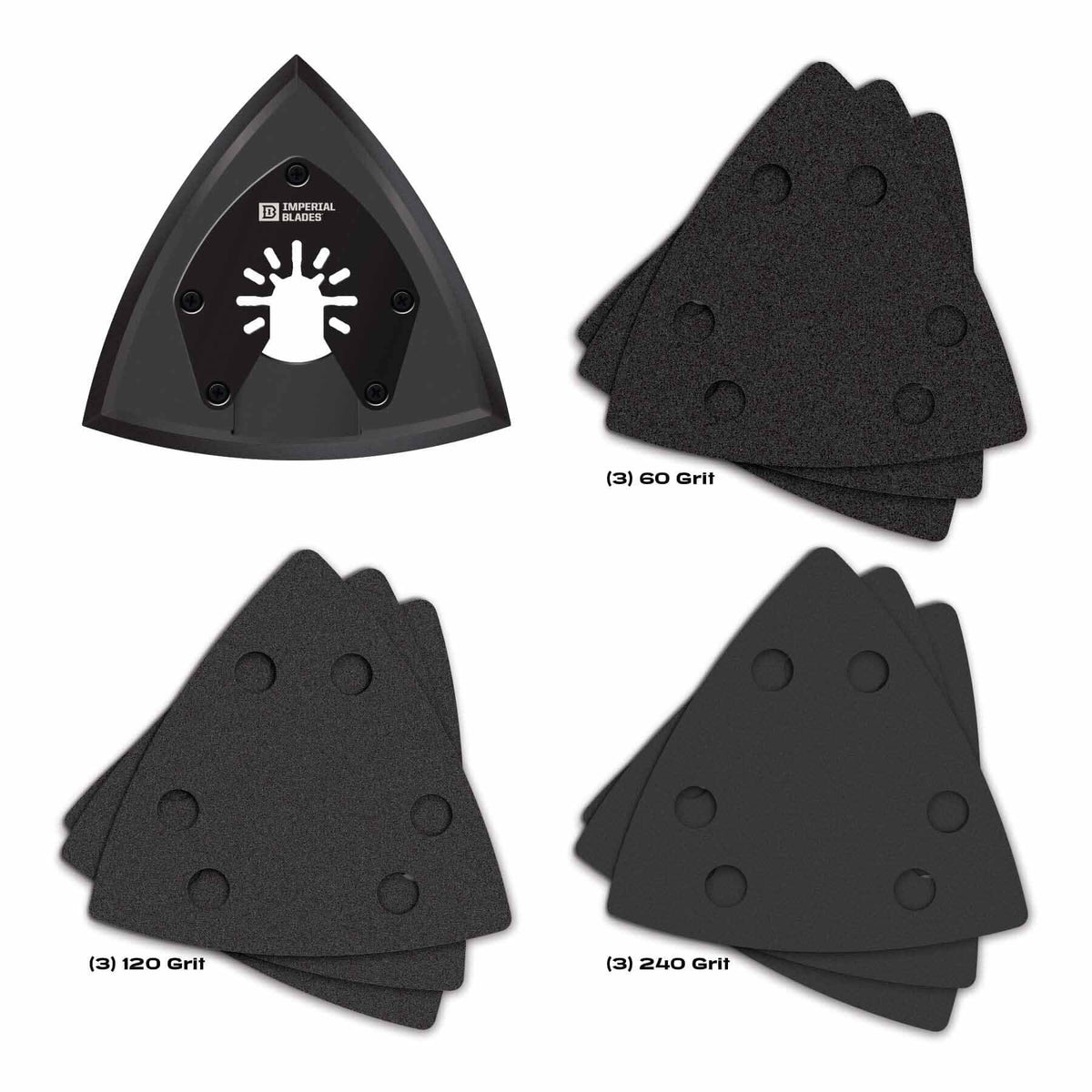 Imperial Blades IBOTSPV-10 One Fit Triangle Sanding Pad + Sandpaper Va ...