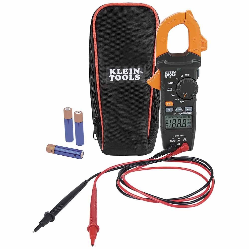 Klein CL120 Digital Clamp Meter, AC Auto-Ranging 400 Amp – Toolup