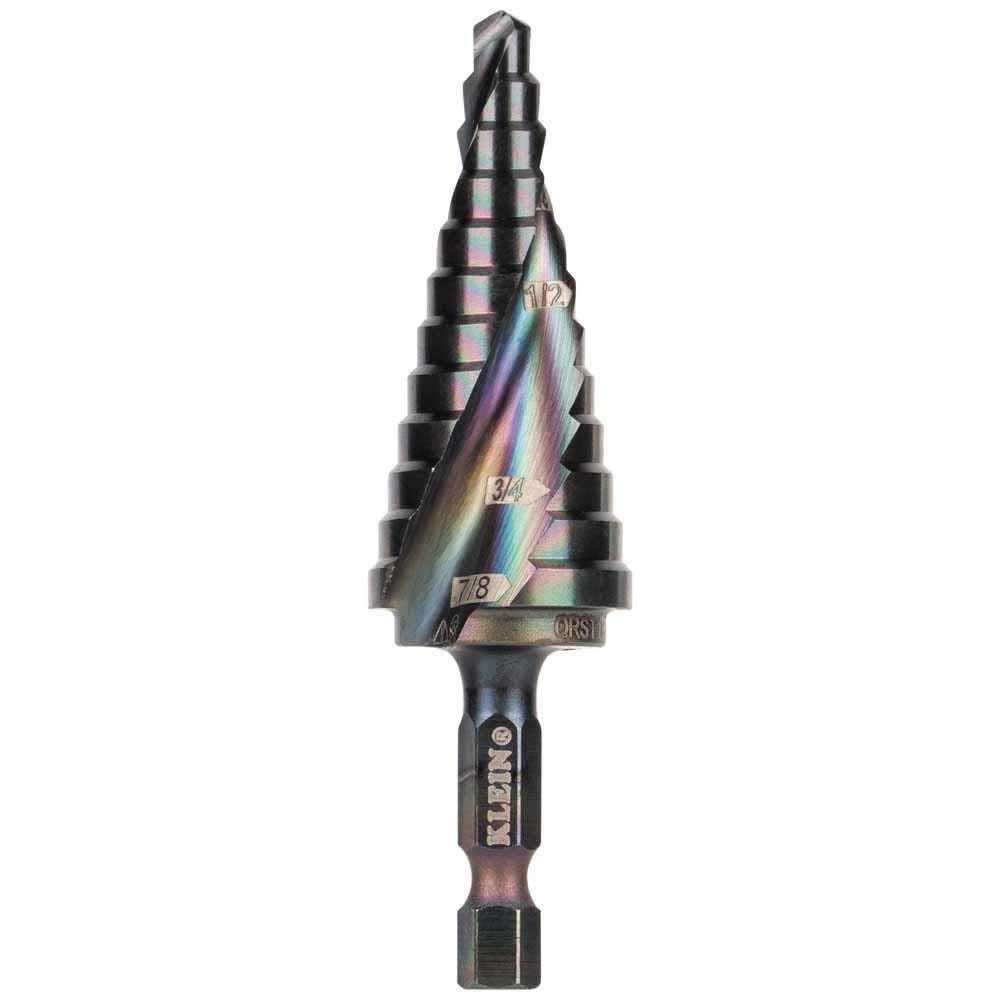 Klein Tools QRST14 Step Drill Bit, Quick Release, Spiral Flute, 3/16 t ...