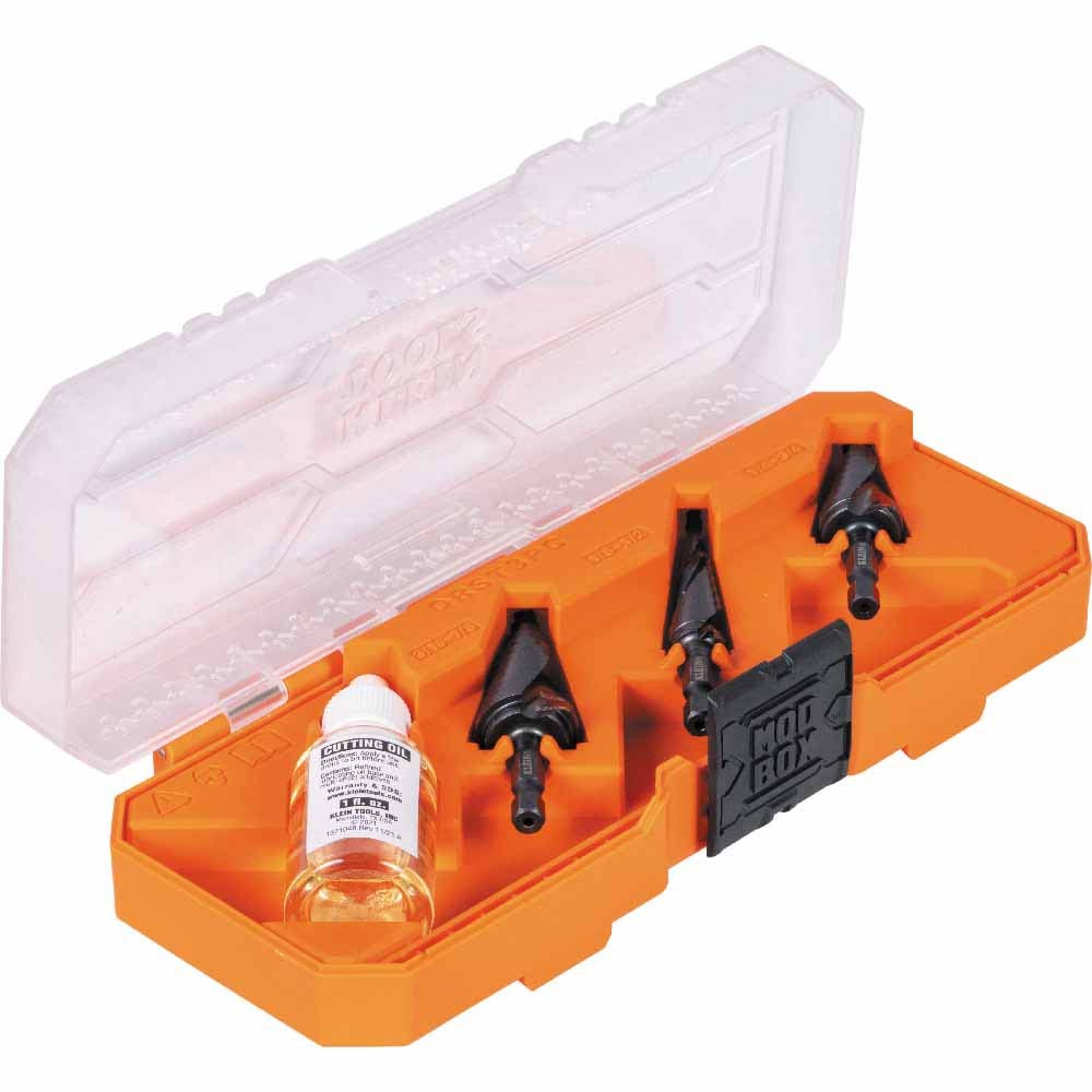 Klein Tools QRST3PC Premium All Purpose Quick Release Step Bit Kit, 3 ...