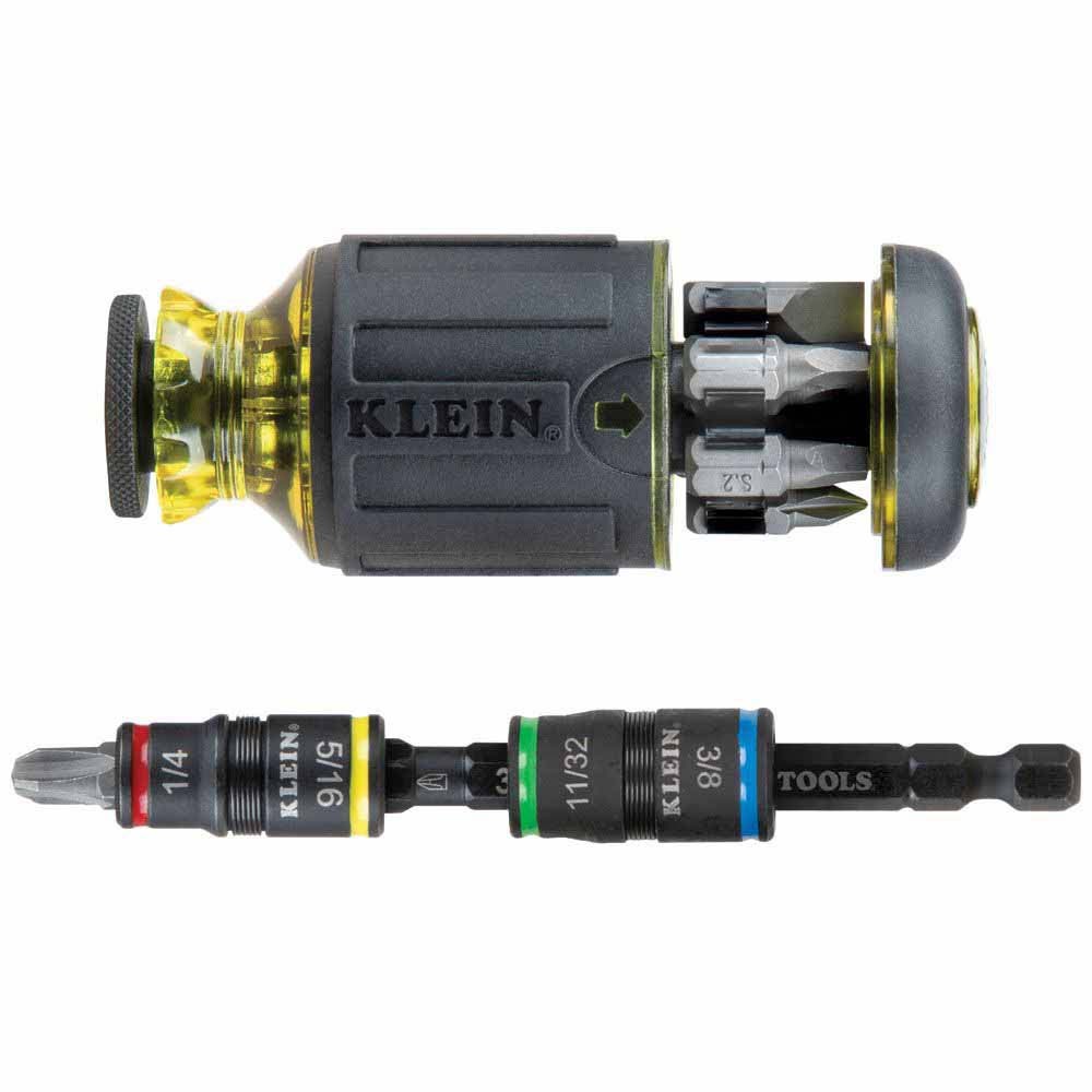 Klein Tools 32308HD 12-in-1 Impact Rated Stubby Driver Set with Flip S ...