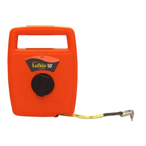 Crescent Lufkin 703D 1/2" x 50' Engineer's Hi-Viz Orange Linear Fiberg ...