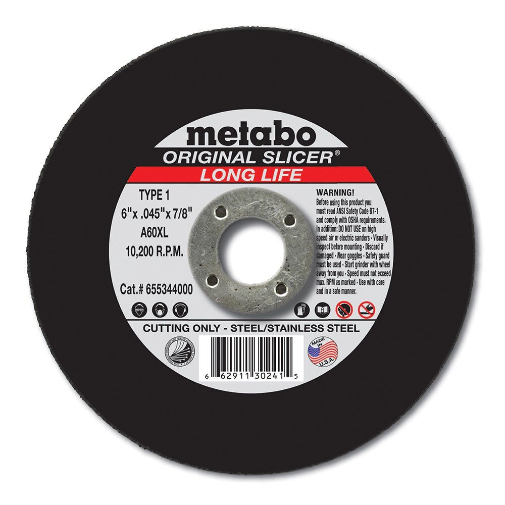 Metabo 655344000 6"x.045"x7/8" Type-1 A60XL Long Life Original Slicer ...