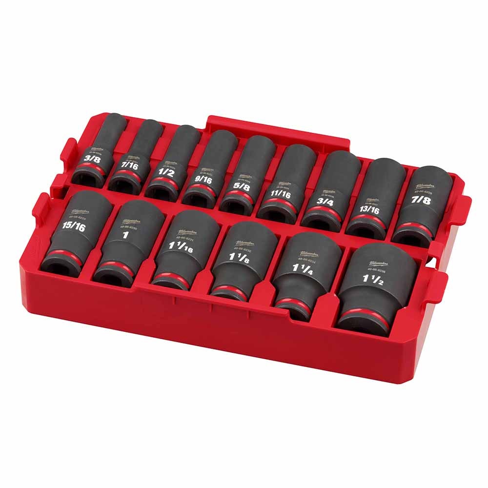 Milwaukee 49-66-6817 Shockwave Impact Duty Socket 1/2" Drive 15-Piece ...