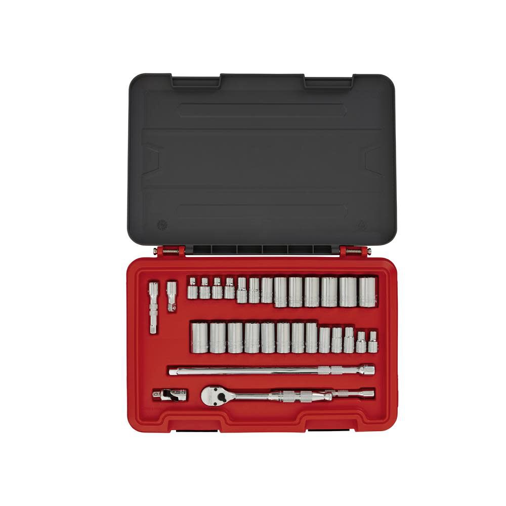 Proto J52332AS 3/8" Drive 32-Piece Socket Set SAE & MM 12 Point AERO ...