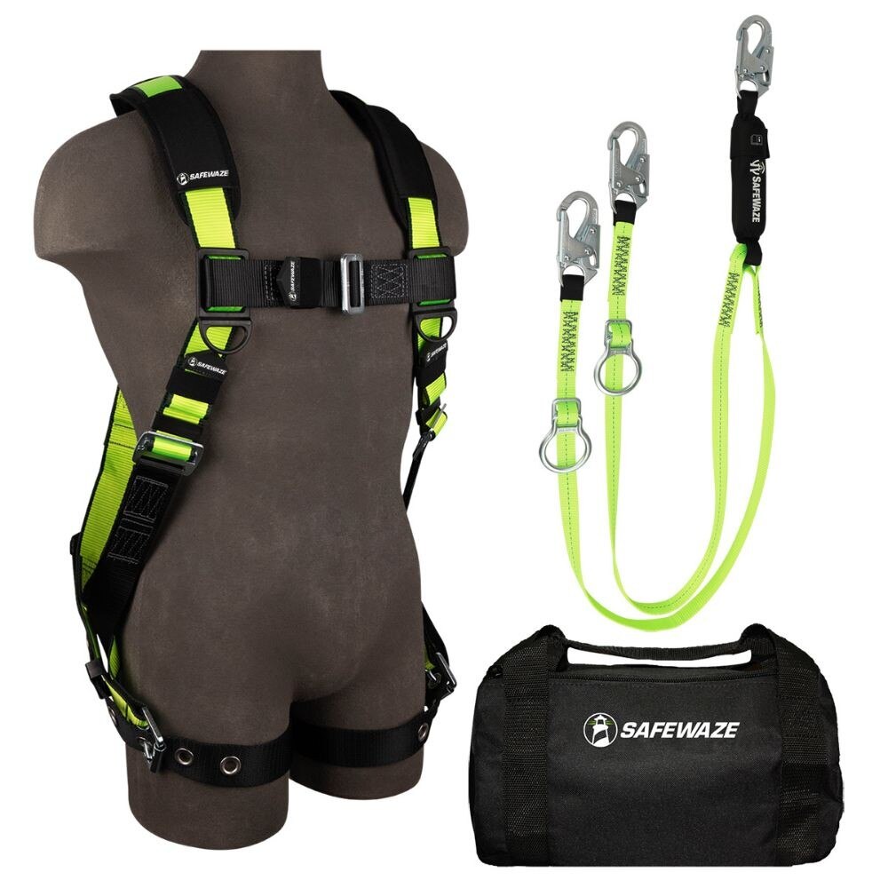 Safewaze FS147-L/XL PRO Bag Combo: FS185-L/XL Harness, FS456 Lanyard ...