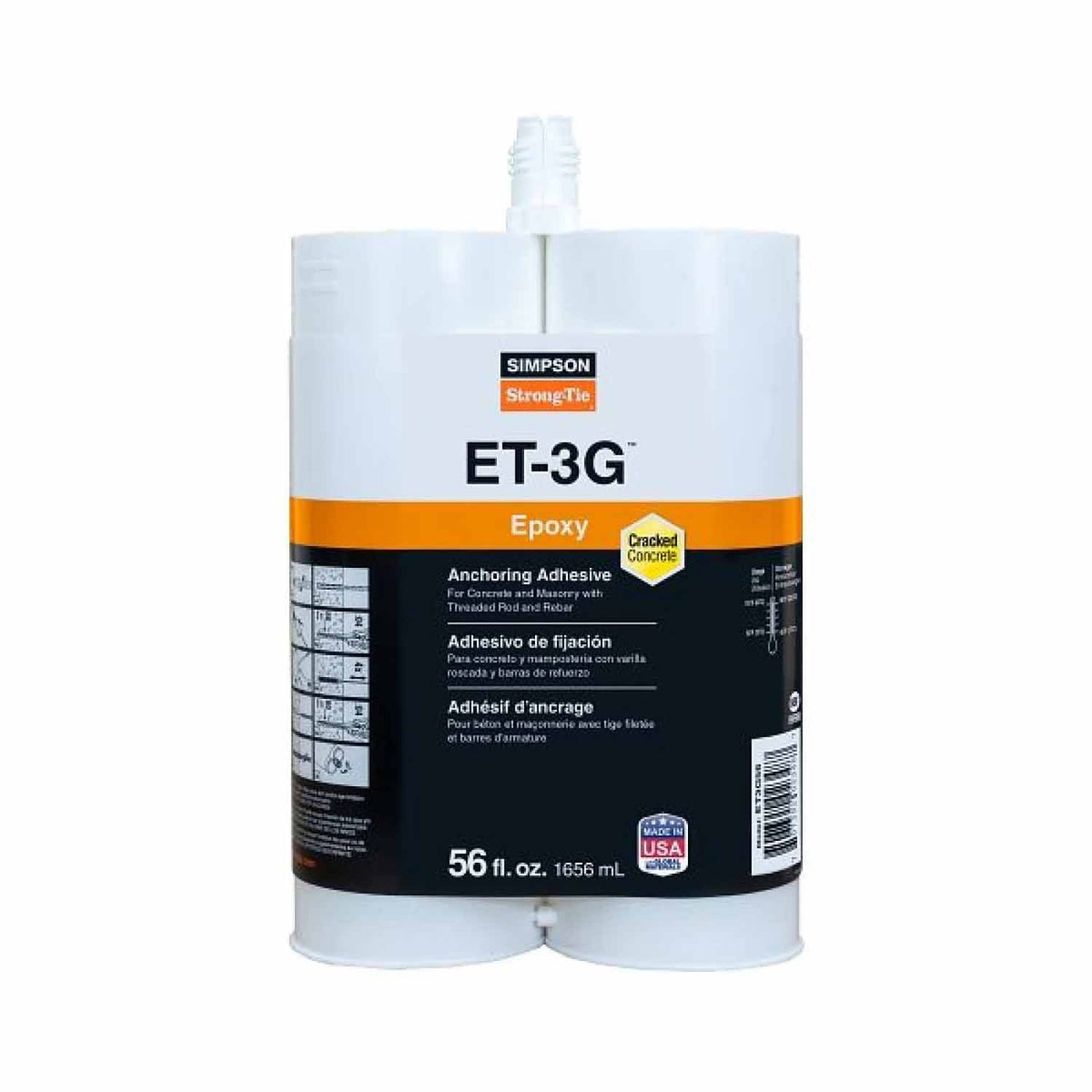 Simpson Strong-Tie ET3G56 (56 oz.) Epoxy Adhesive Cartridge for Anchor ...