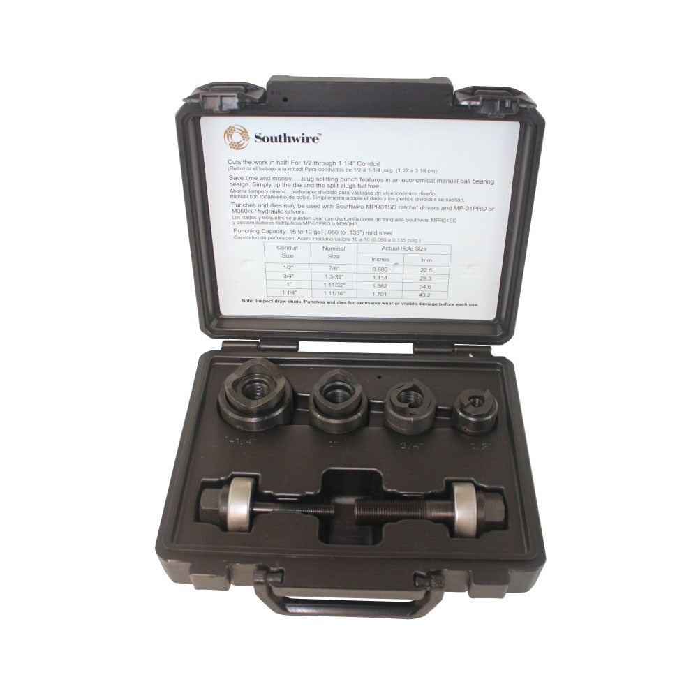 Southwire KOKIT6 Knockout Punch Kit, 3-piece 1/2" to 1-1/4" – Toolup