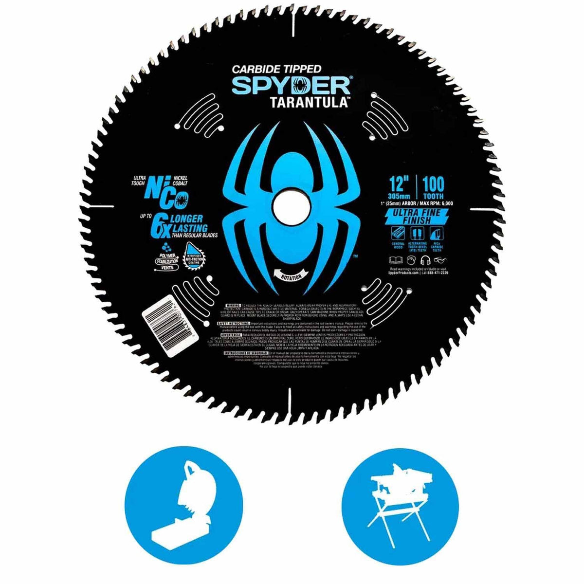 Spyder 13064CA 12-Inch 100-Tooth Fine Circular Saw Blade – Toolup