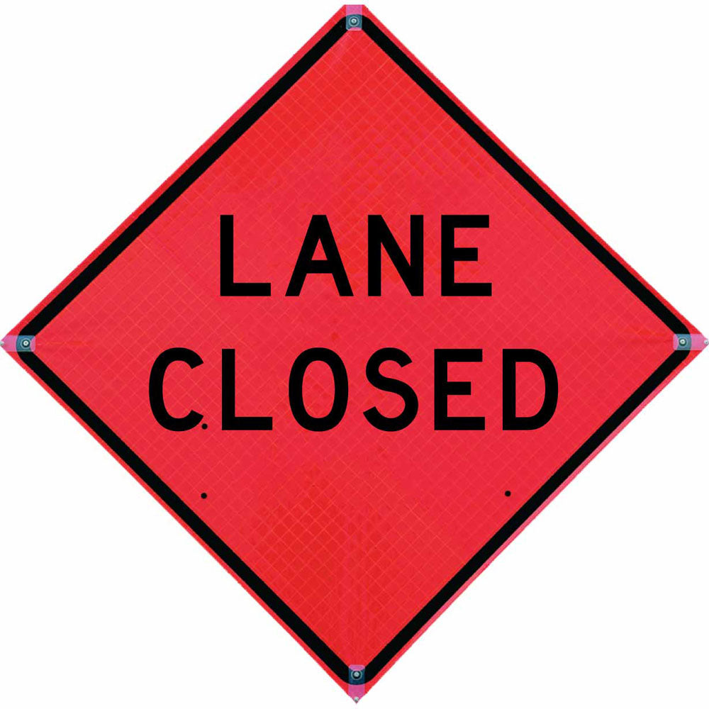 Vizcon 26048-EFO-HF-LC 48" Reflective Vinyl Roll-Up Sign, Lane Closed ...