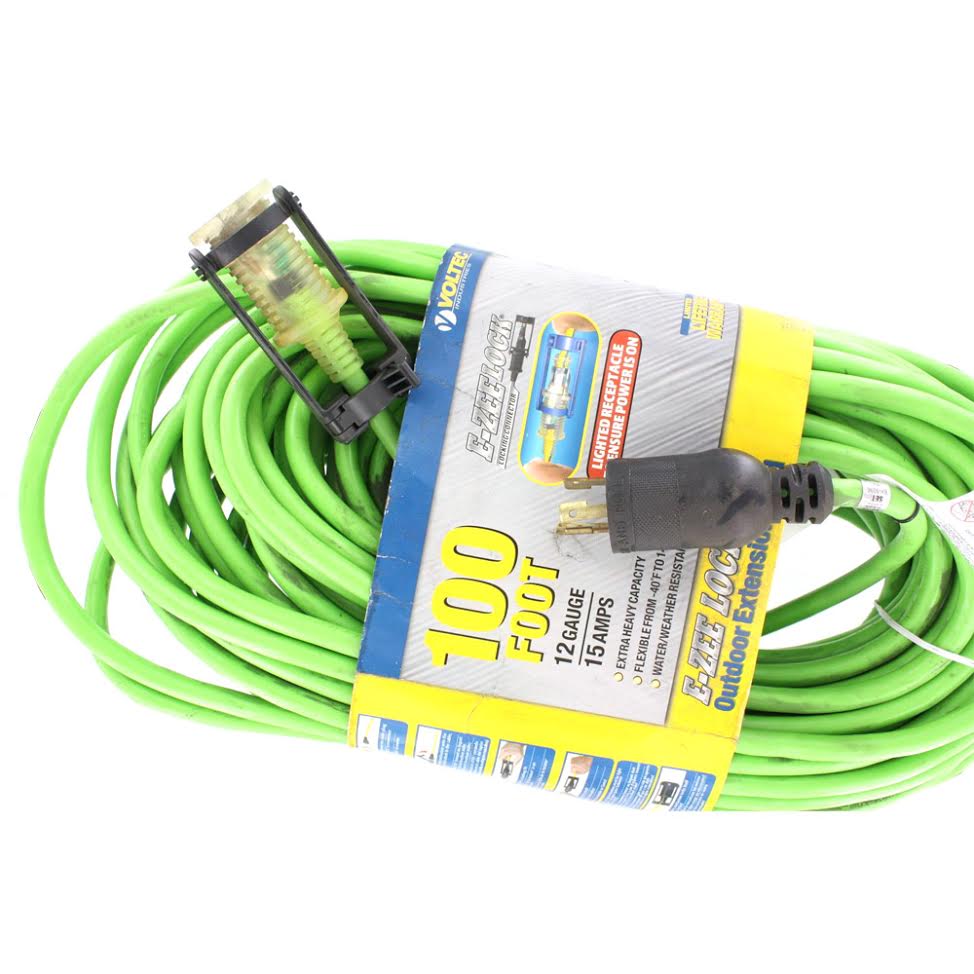 Voltec TLXUG100 100' Outdoor Extension Cord TL M XUG-F with EZ Lock (0 ...