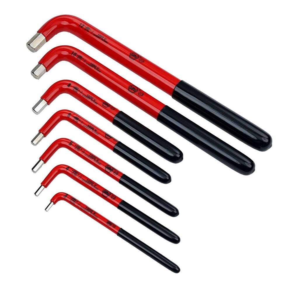 Wiha 13691 7 Piece Metric Insulated Hex L-Key Set, 3mm to 12mm – Toolup