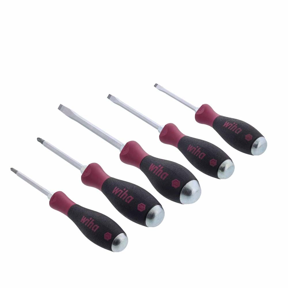 Wiha 53390 5 Piece MicroFinish XHeavy Duty Slotted and Phillips Screwd ...