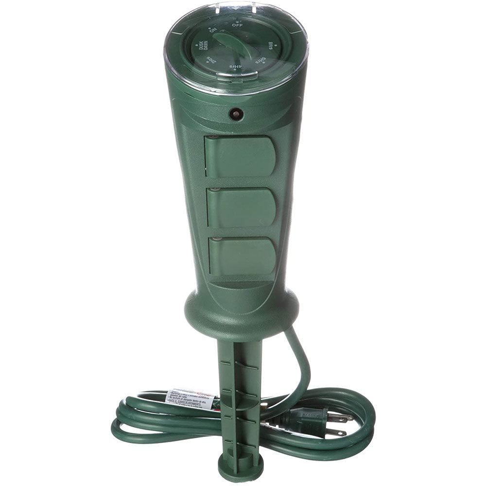 Woods 17321 17321WD Outdoor Plug-In Yard Stake Timer with Photocell, 3 ...