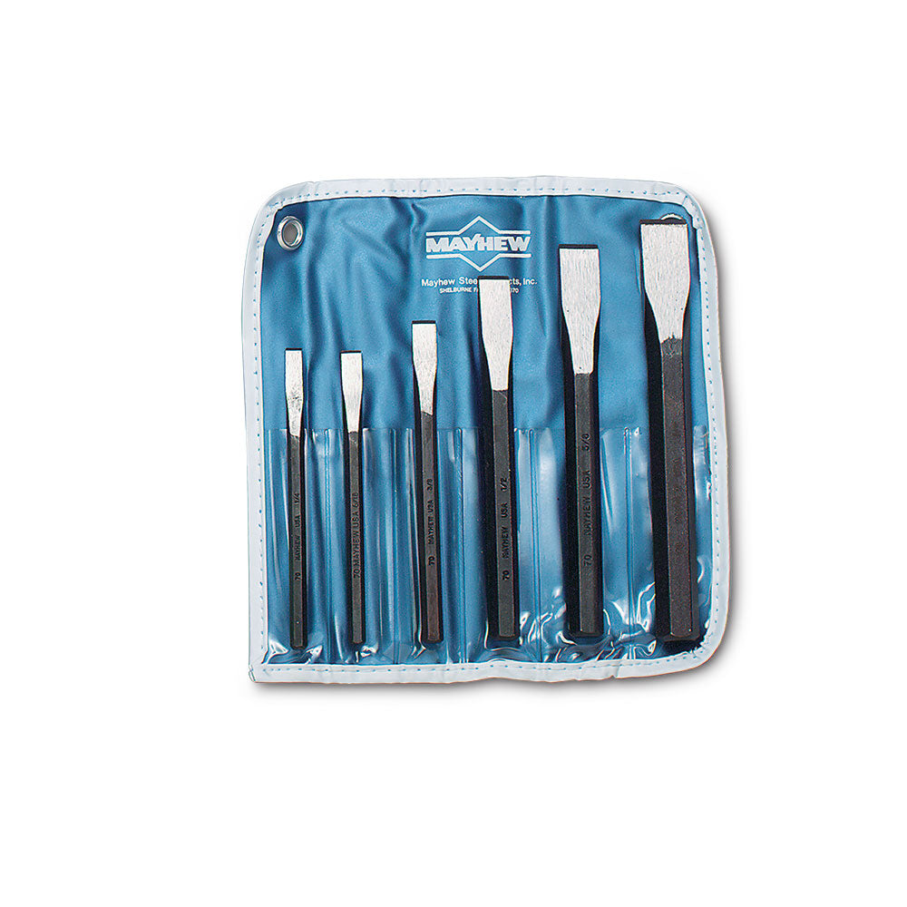 Wright Tool 9662 Cold Chisel 6 Piece Set with Pouch 1/4" - 3/4" – Toolup