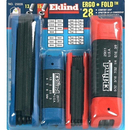 Eklind 25028 4pc hex fold-up set 25912/611/171/161 – Toolup